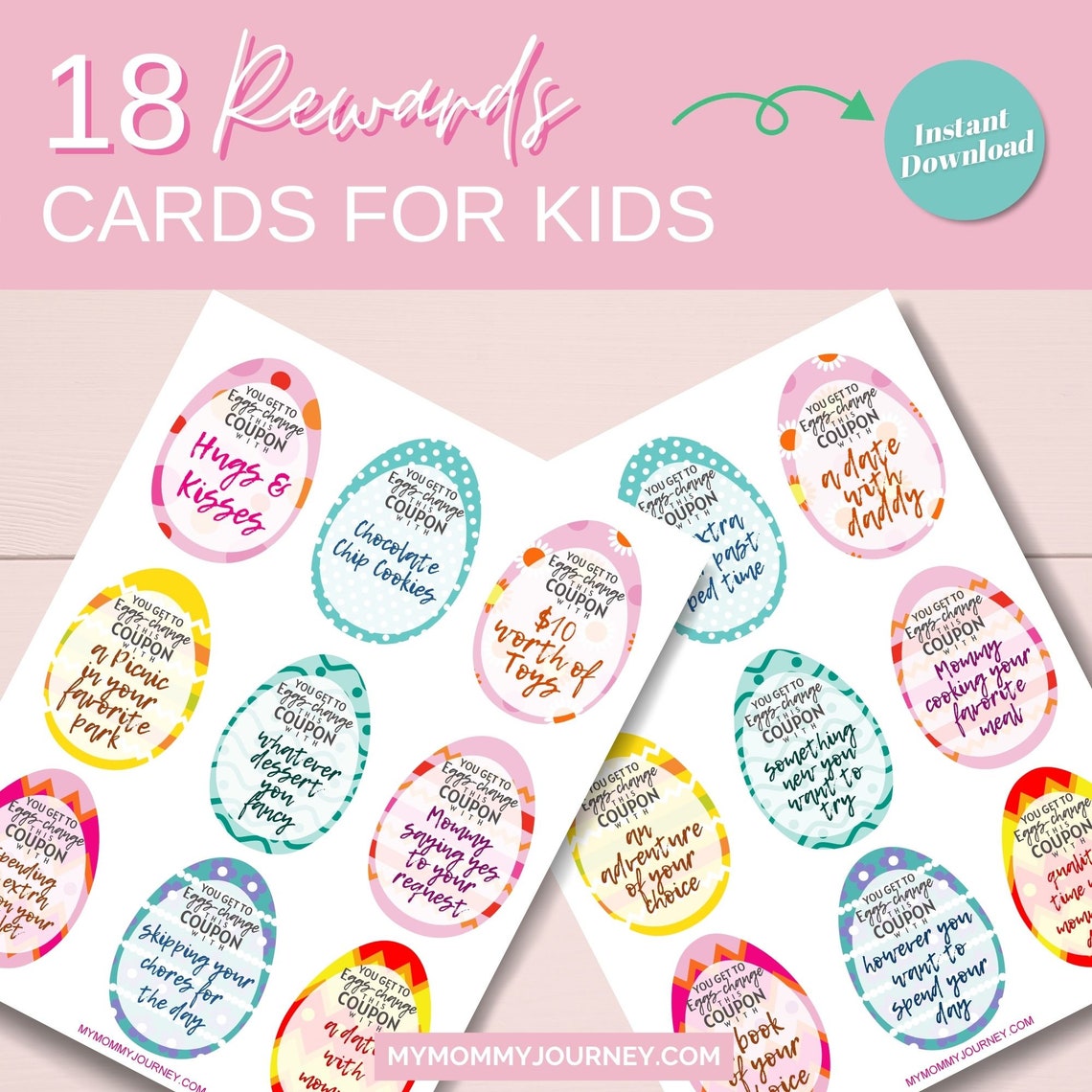 Printable Easter Egg Coupons for Kids, Kids Easter Basket Stuffer ...