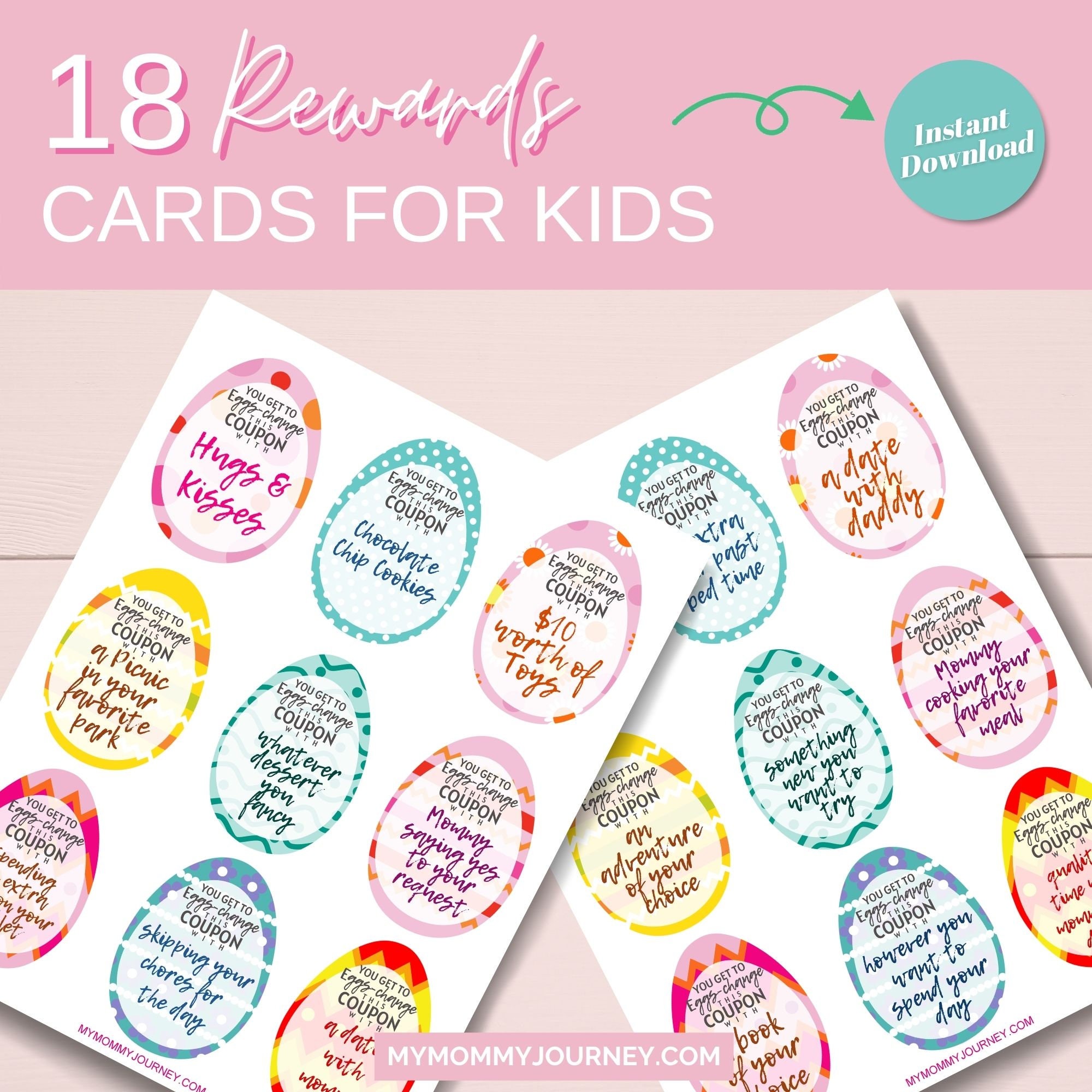 Printable Easter Egg Coupons for Kids, Kids Easter Basket Stuffer ...