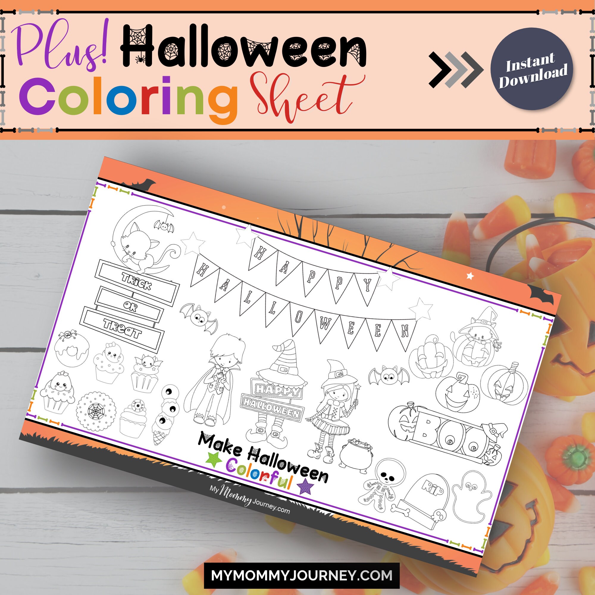Halloween Activity Placemats, Printable Halloween Placemats, Halloween ...