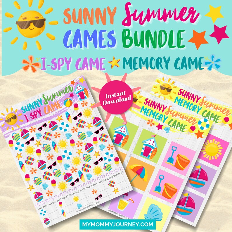 10 Sunny Summer Games Bundle, Printable Summer Party Games, Summer ...