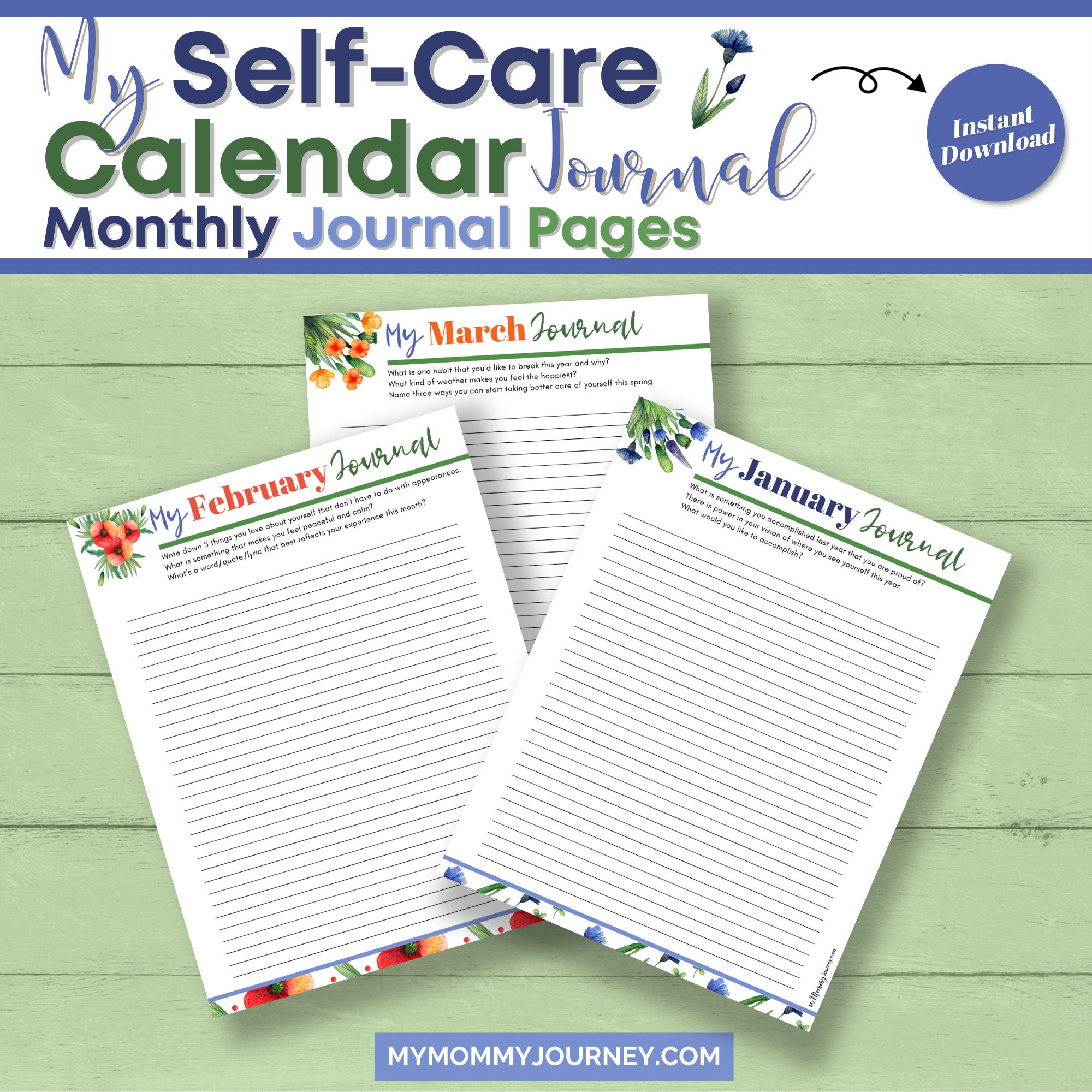 Self-care Calendar Journal, Printable Self-care Planner, Wellness ...