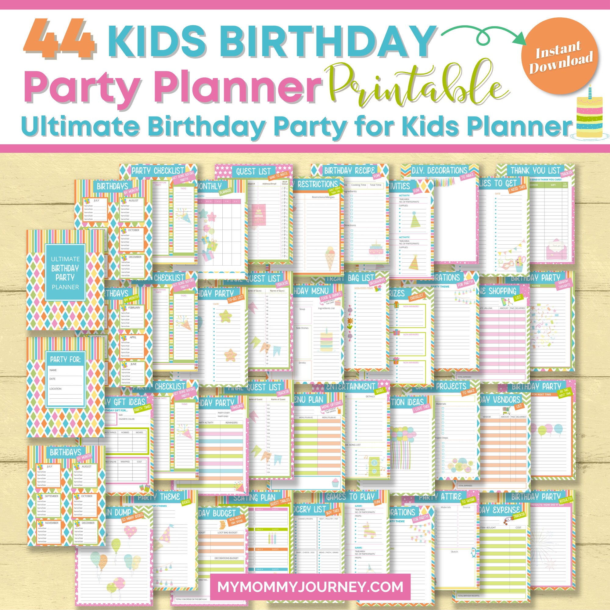 Ultimate Birthday Party Planner Colorful, Kids Birthday Party Planner ...