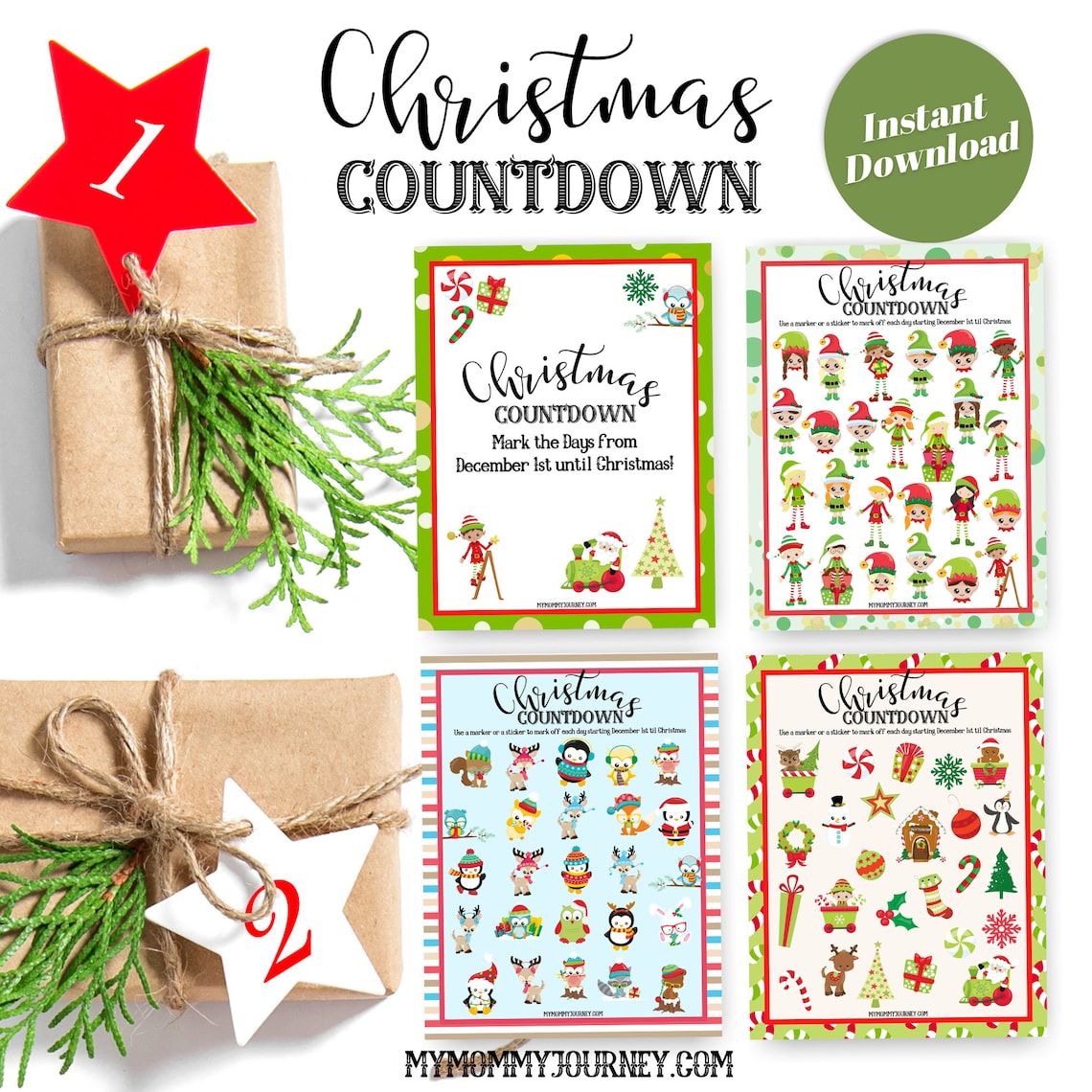 Christmas Countdown, Printable Christmas Countdown, Advent Calendar ...