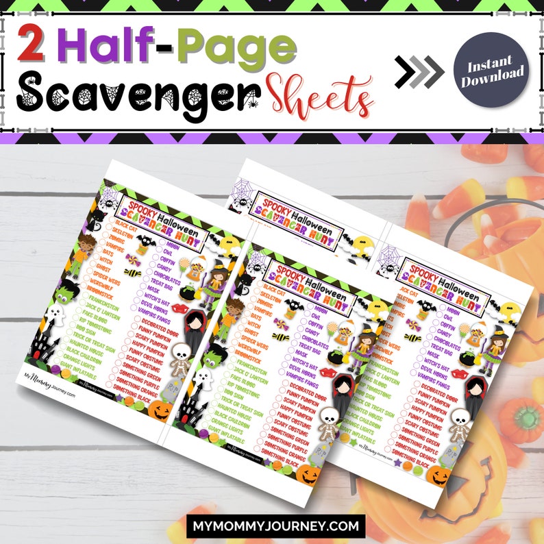 Halloween Scavenger Hunt for Kids and Adults, Printable Halloween Party ...