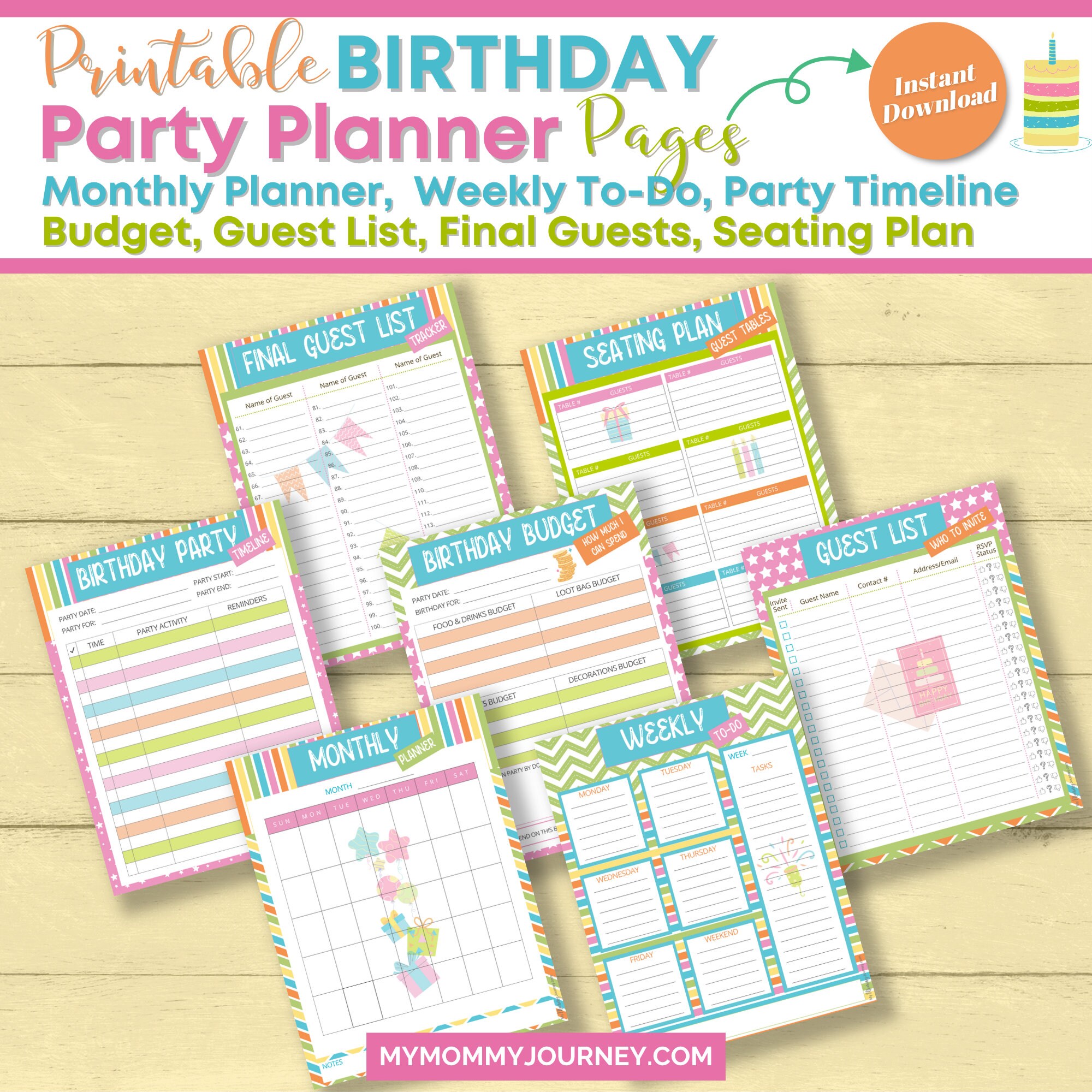 Ultimate Birthday Party Planner Colorful, Kids Birthday Party Planner ...