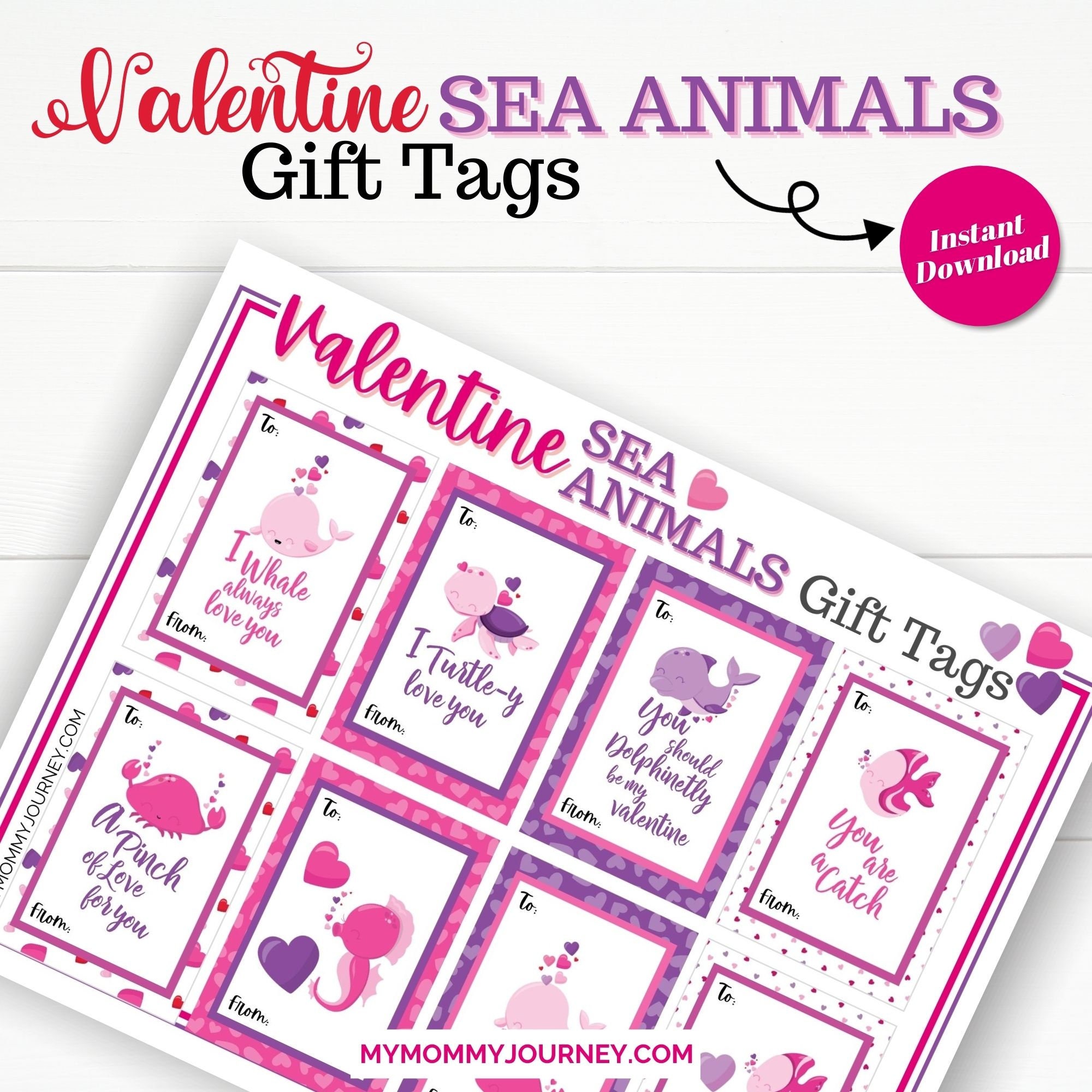 Valentine Gift Tags Printable With Animals Love Greetings - Etsy