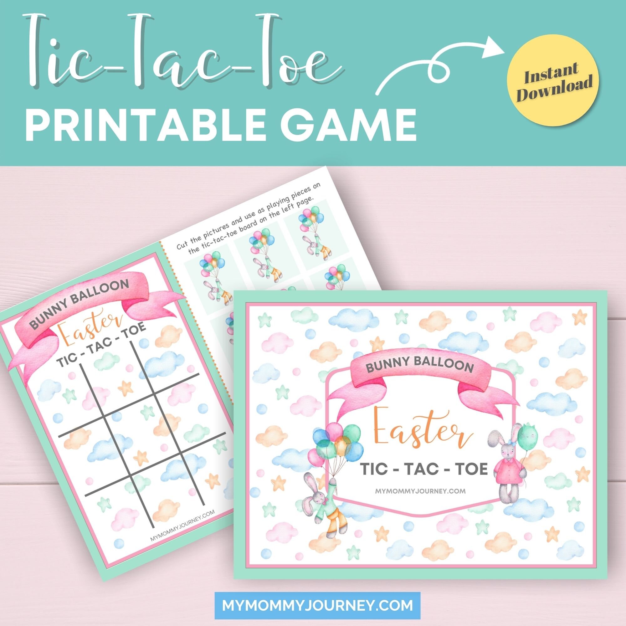 Easter Tic Tac Toe Game, Easter Printable, Tic Tac Toe Game, Easter ...