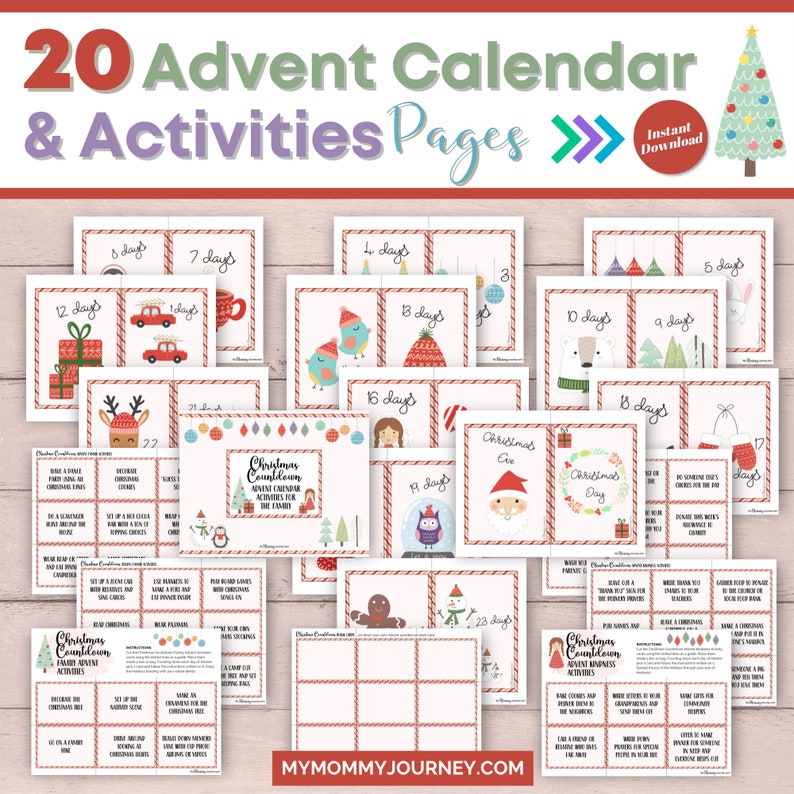 Christmas Countdown Advent Calendar for Kids With Christmas Kindness ...
