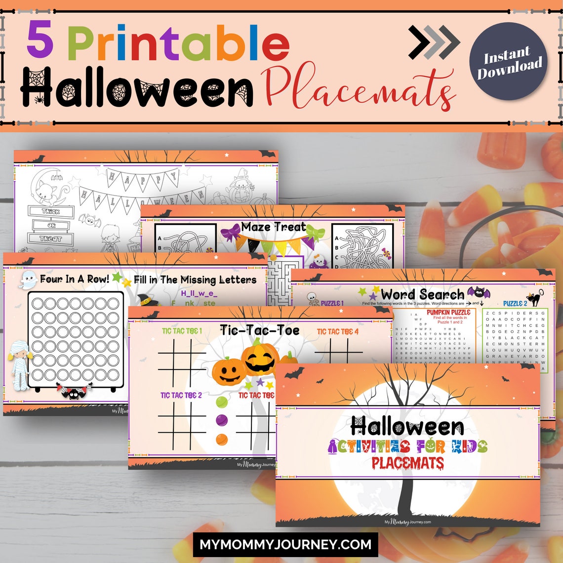 Halloween Activity Placemats Printable Halloween Placemats - Etsy