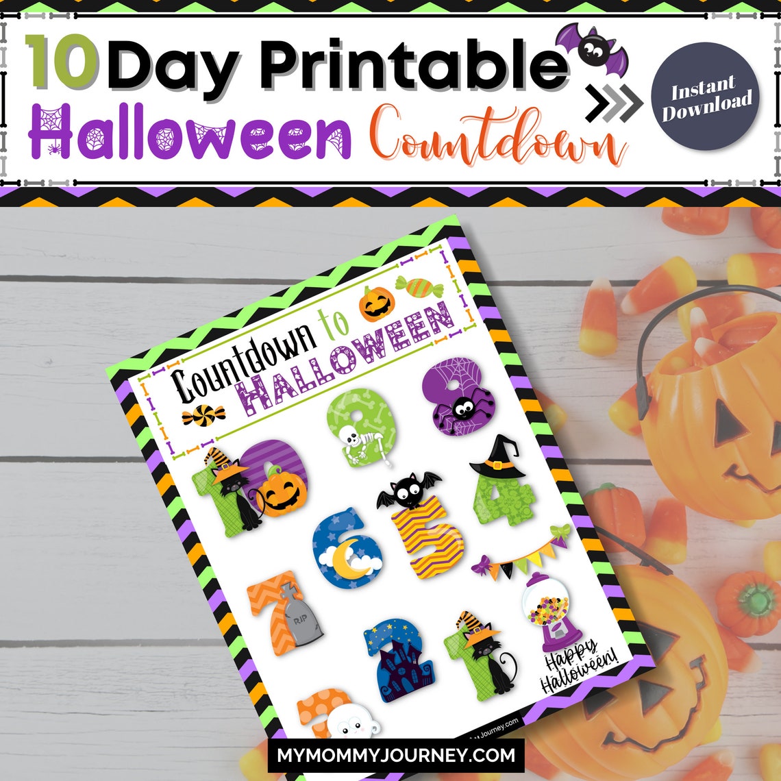 Halloween Countdown Printable Pack Printable Halloween | Etsy