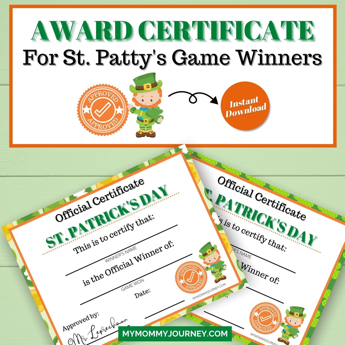 St. Patrick's Day Game Winner's Certificate Saint - Etsy