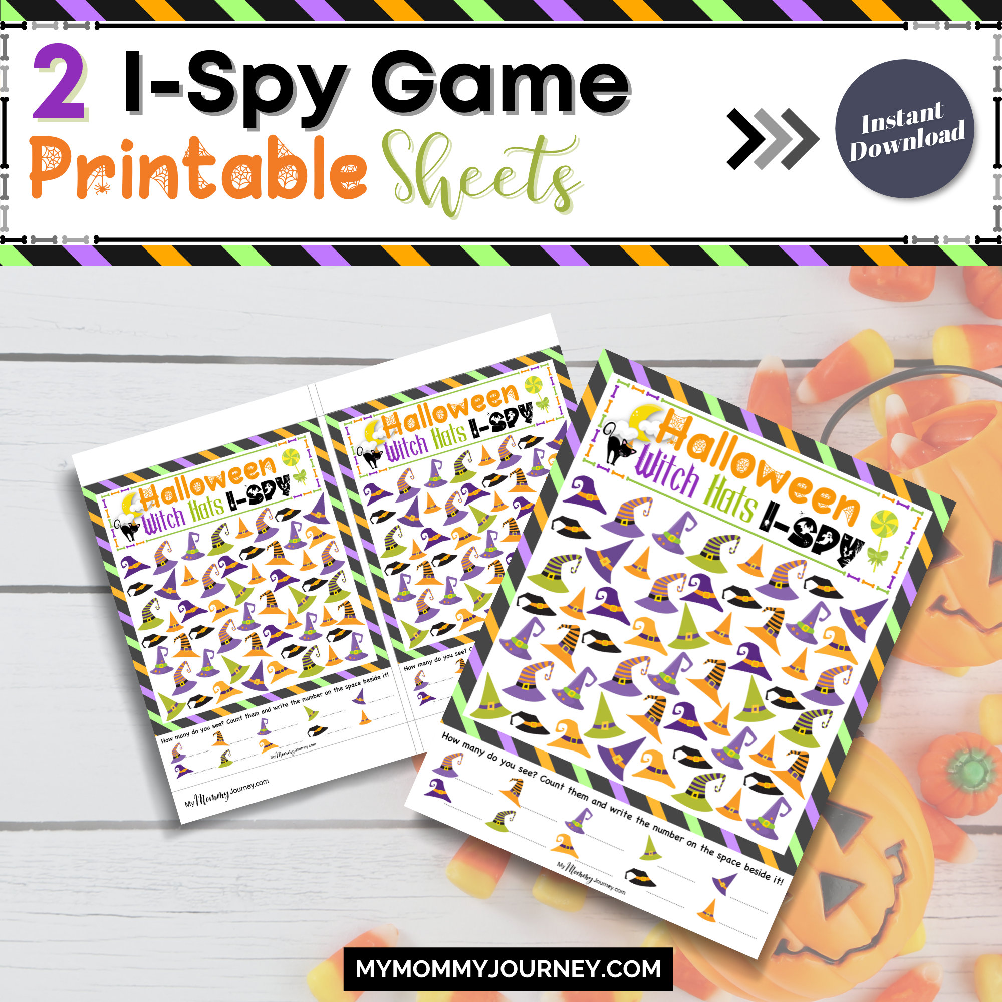 Halloween I Spy Witch Hats Edition, Printable I-spy Halloween Game ...