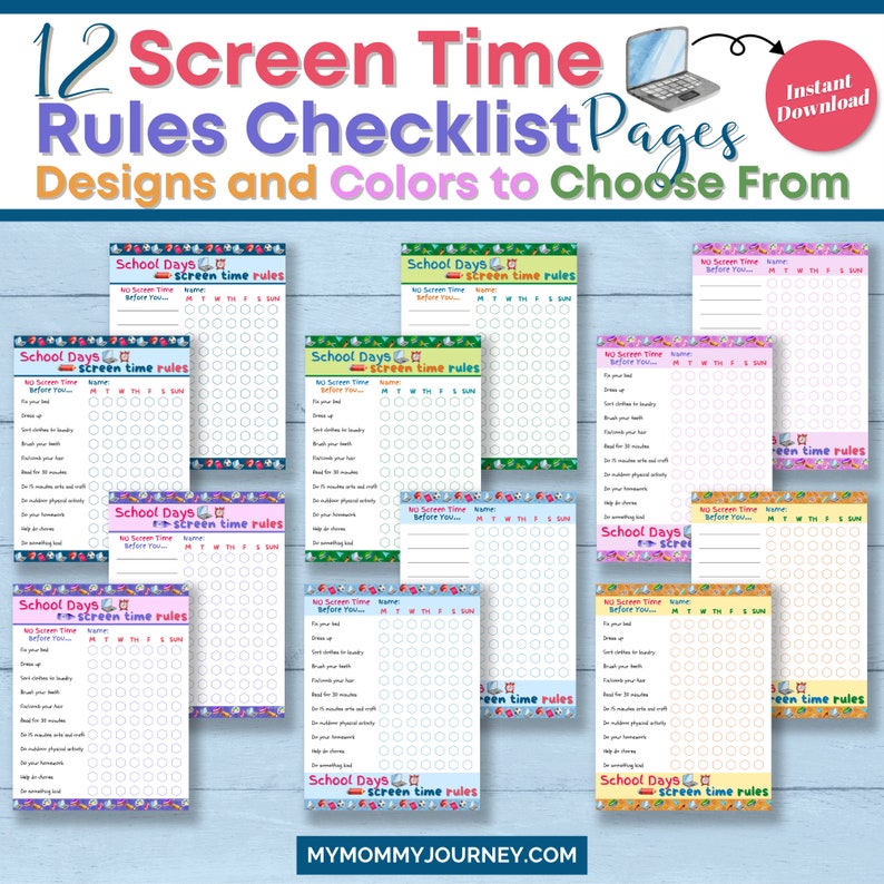 School Days Screen Time Rules for Kids, Screen Time Guidelines, After ...
