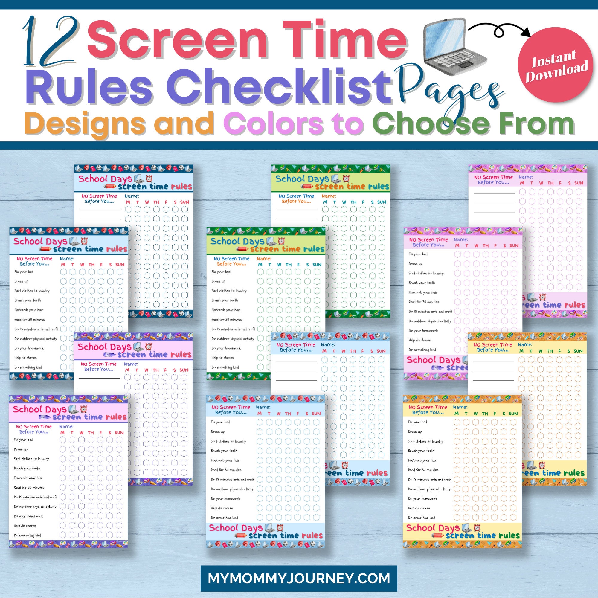 School Days Screen Time Rules for Kids, Screen Time Guidelines, After ...
