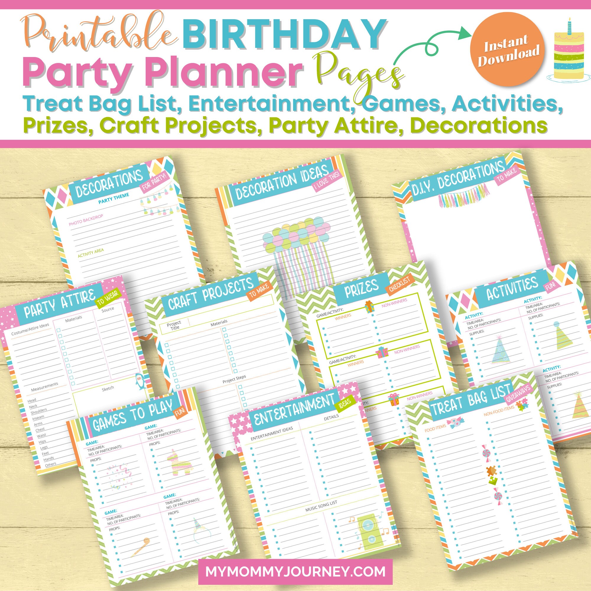 Ultimate Birthday Party Planner Colorful, Kids Birthday Party Planner ...