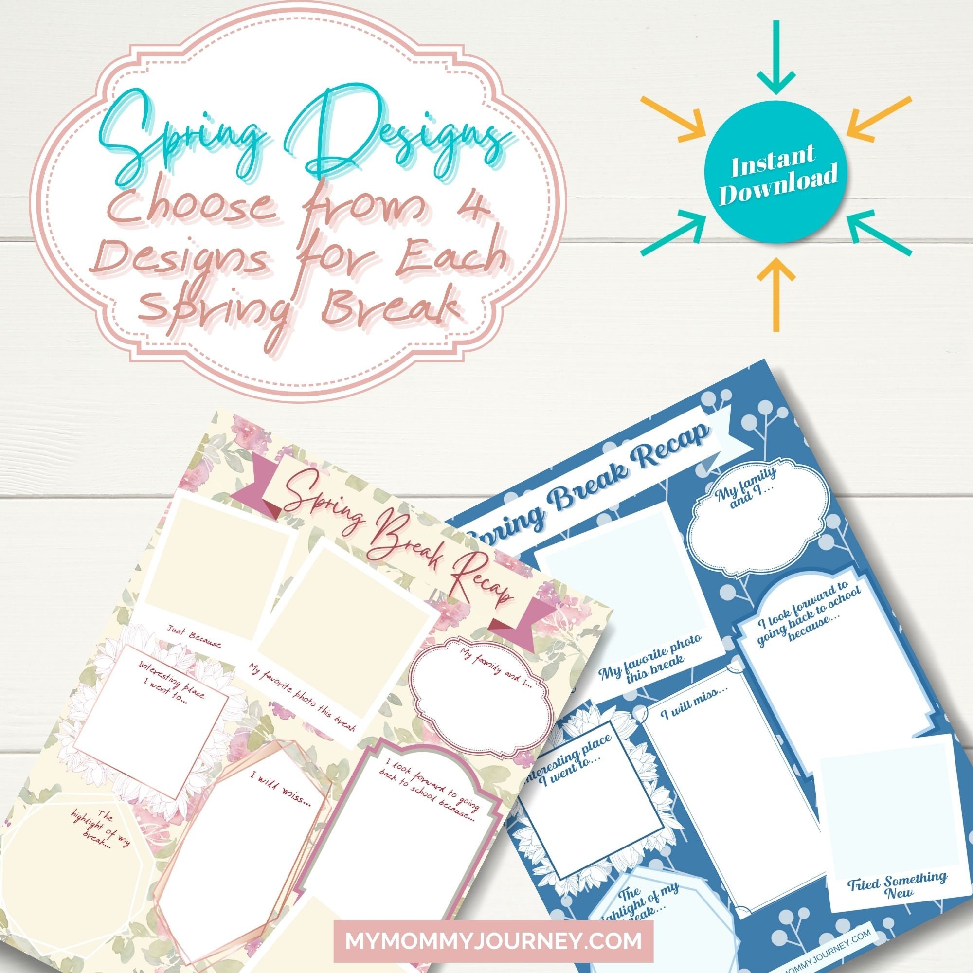 Spring Break Memory Keeper, Spring Break Printable Journal for Kids ...