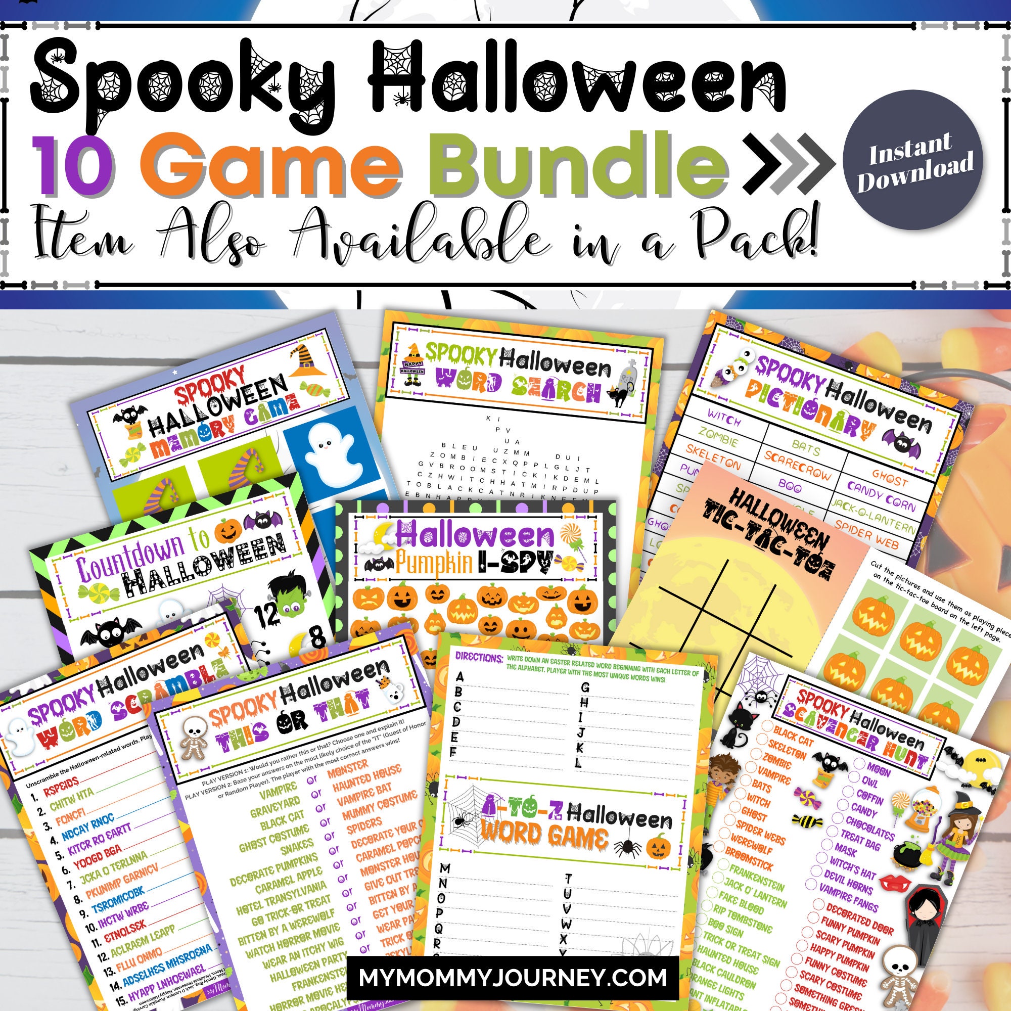 Spooky Halloween Memory Game, Printable Halloween Matching Game ...
