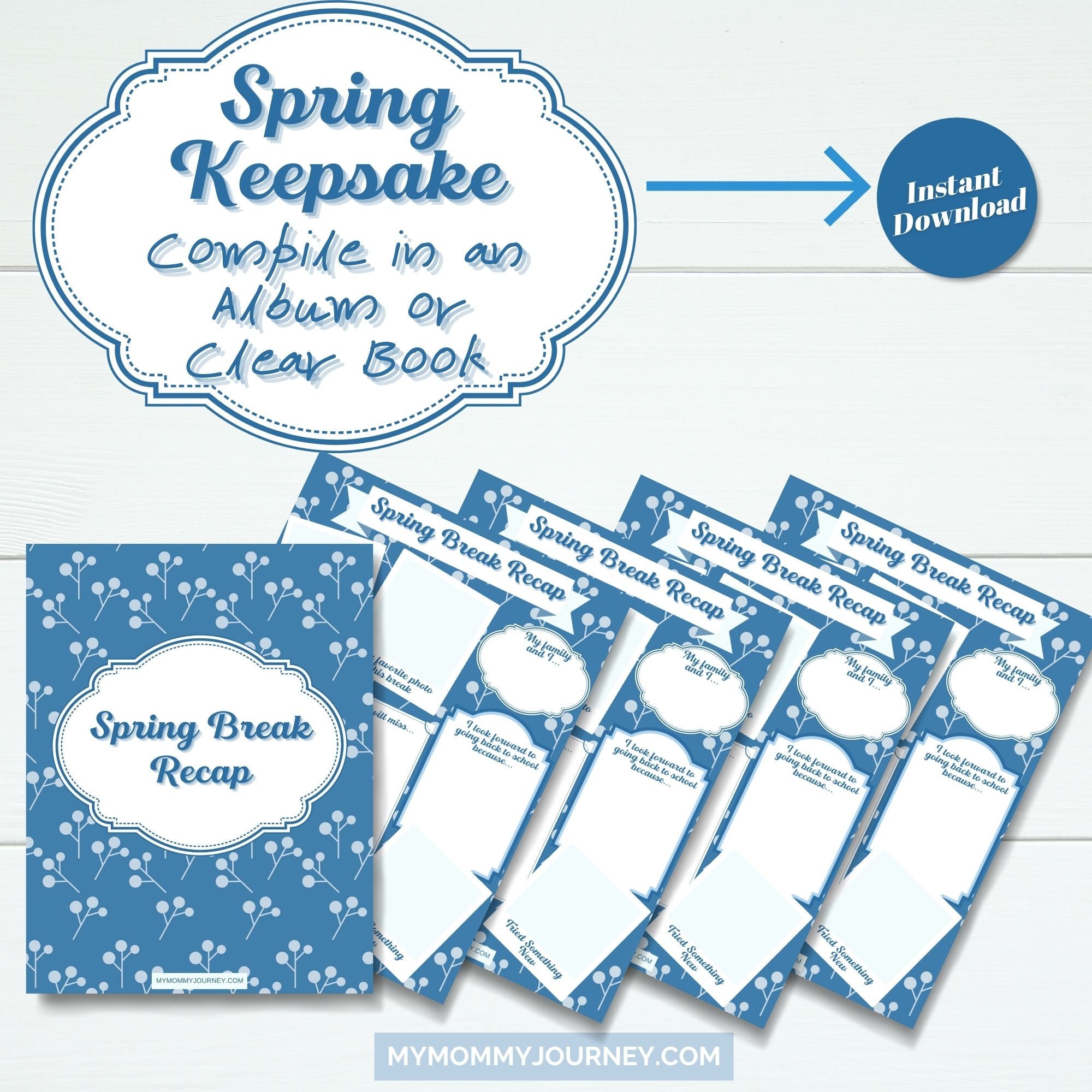 Spring Break Memory Keeper, Spring Break Printable Journal for Kids ...