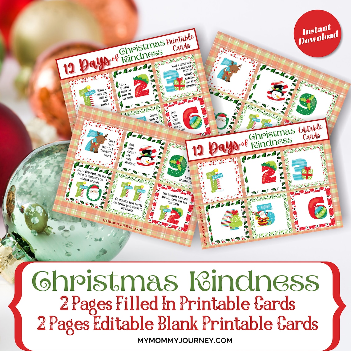 12 Days of Christmas Printable, Christmas Kindness, Christmas Kindness ...