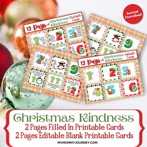 12 Days of Christmas Printable, Christmas Kindness, Christmas Kindness ...