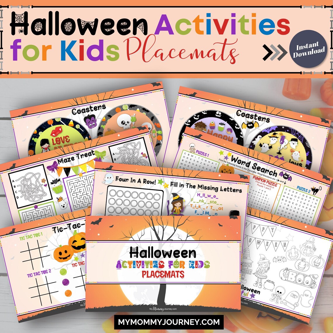 Halloween Activity Placemats Printable Halloween Placemats - Etsy