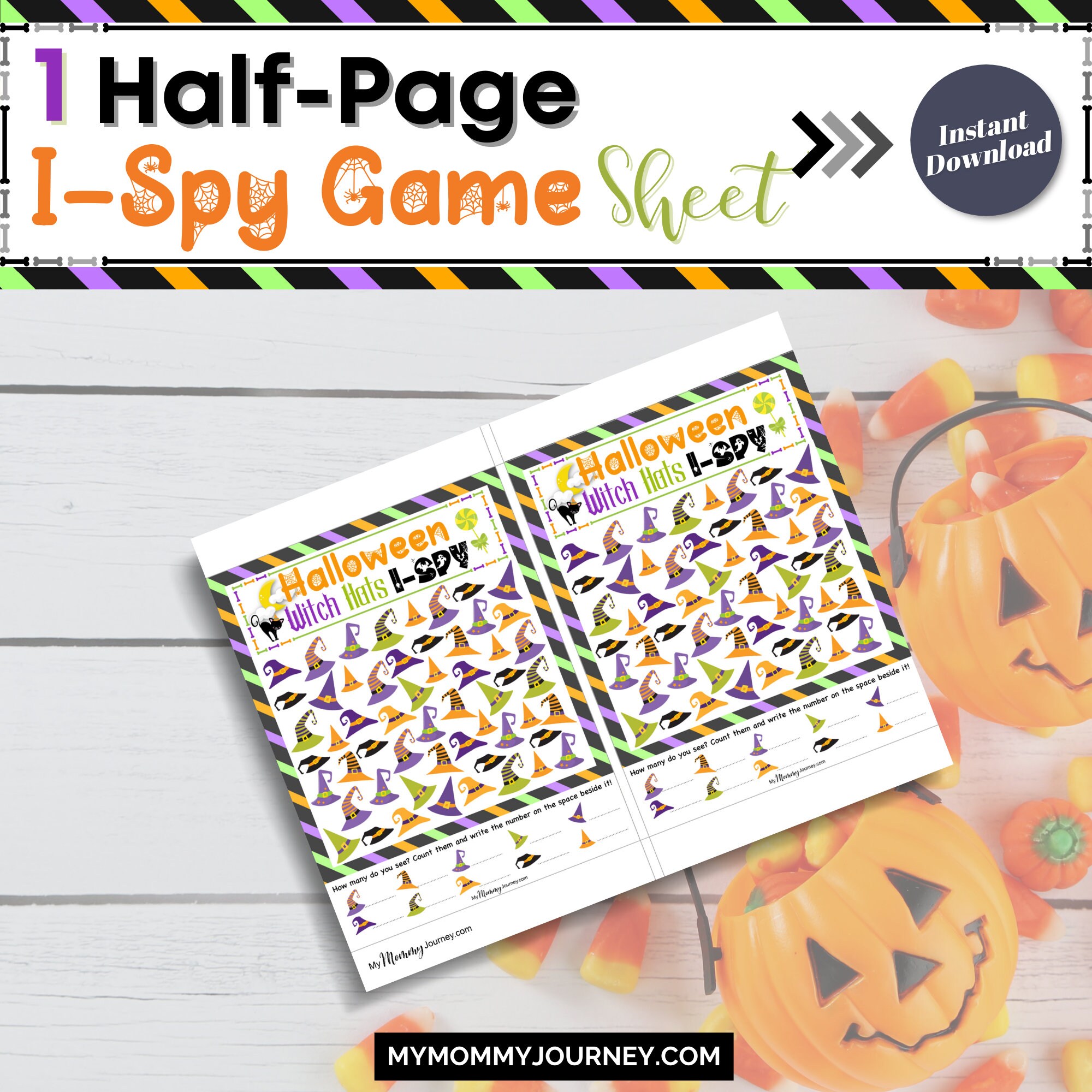 Halloween I Spy Witch Hats Edition, Printable I-spy Halloween Game ...