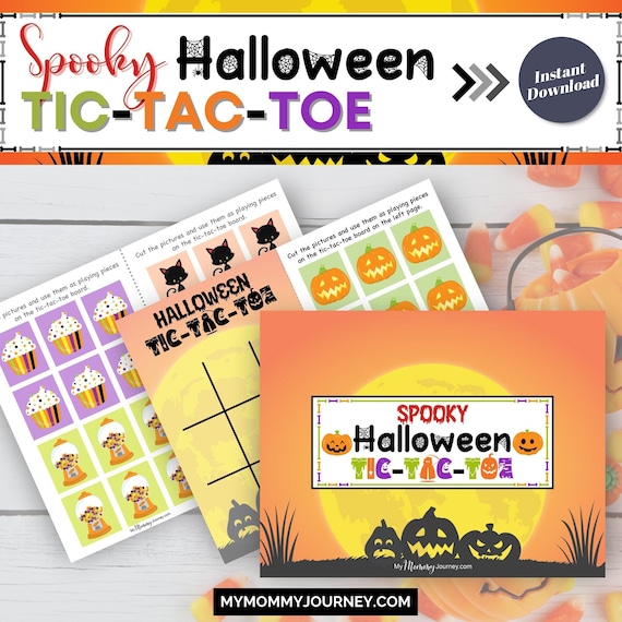 Spooky Halloween Tic Tac Toe Printable Halloween Tic-tac-toe | Etsy