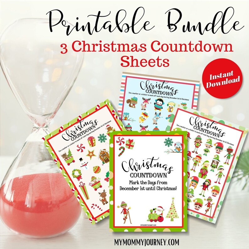 Christmas Countdown Printable Bundle, Printable Countdown, Christmas ...
