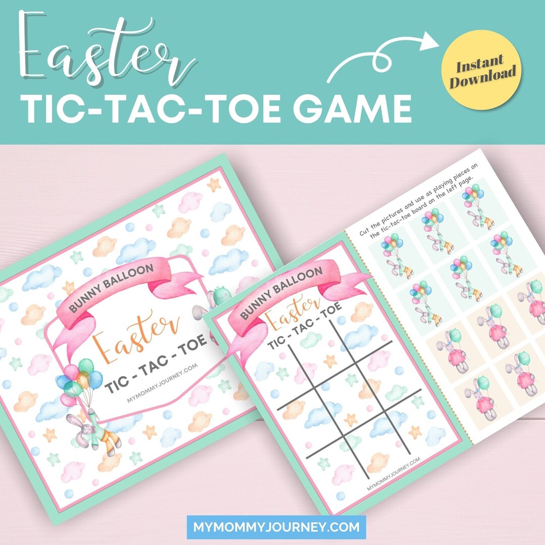 Easter Tic Tac Toe Game, Easter Printable, Tic Tac Toe Game, Easter ...