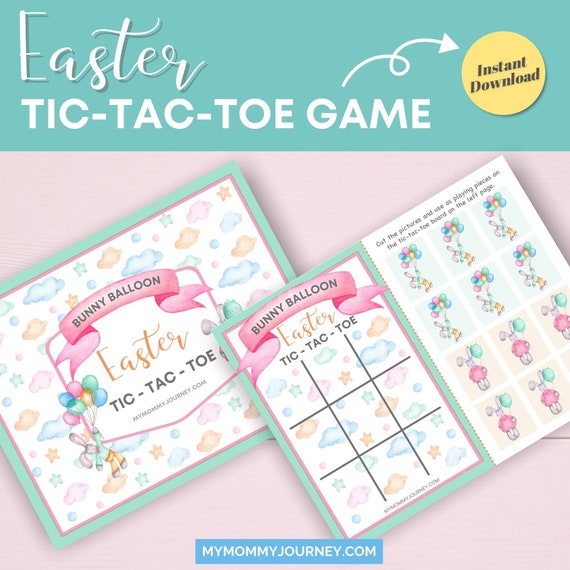 Easter Tic Tac Toe Game Easter Printable Tic Tac Toe Game | Etsy