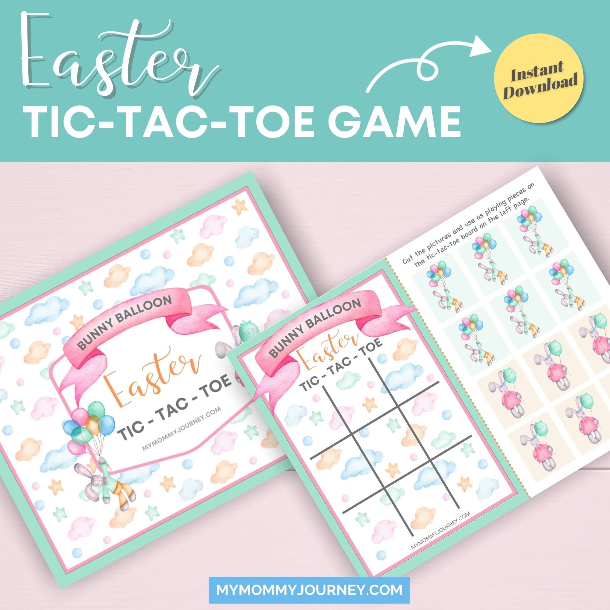 Easter Tic Tac Toe Game, Easter Printable, Tic Tac Toe Game, Easter ...