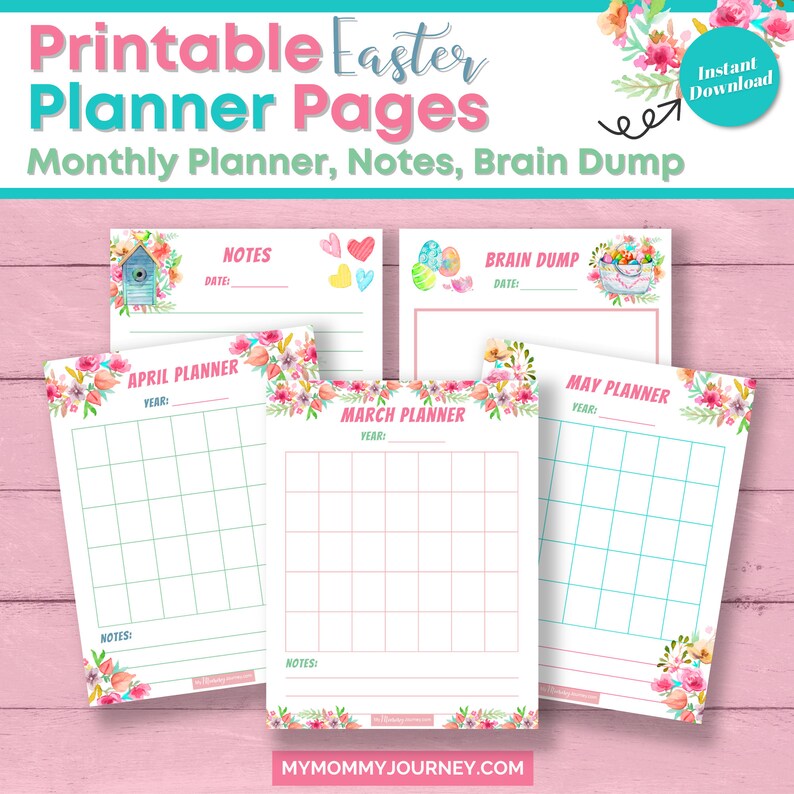 Easter Planner White Edition, Easter Planner Printable, Easter ...