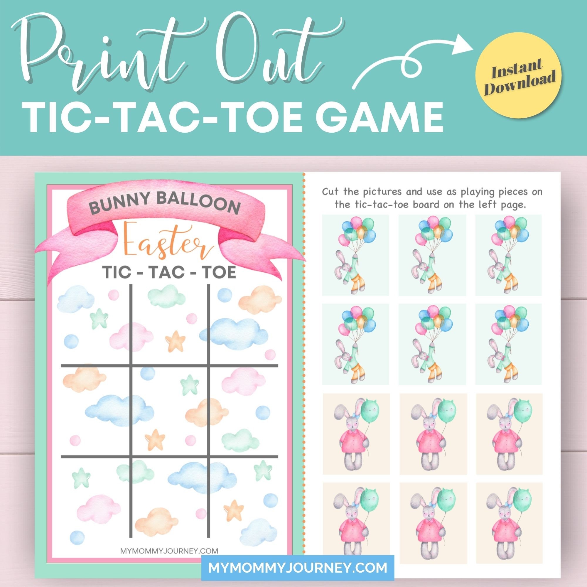 Easter Tic Tac Toe Game, Easter Printable, Tic Tac Toe Game, Easter ...