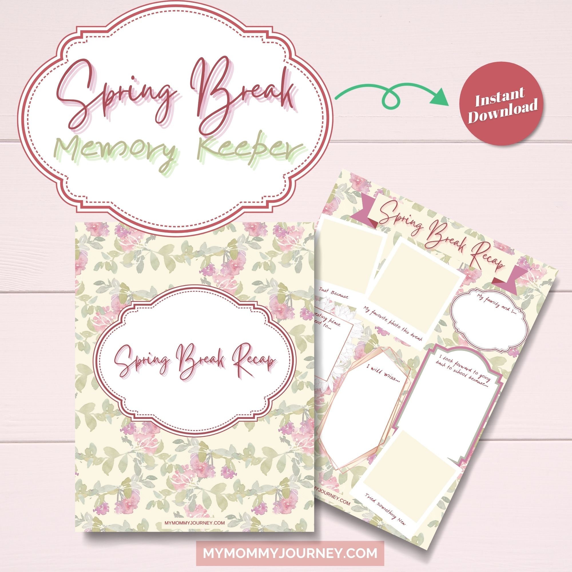 Spring Break Memory keeper, druckbares Journal für Kinder, druckbare ...