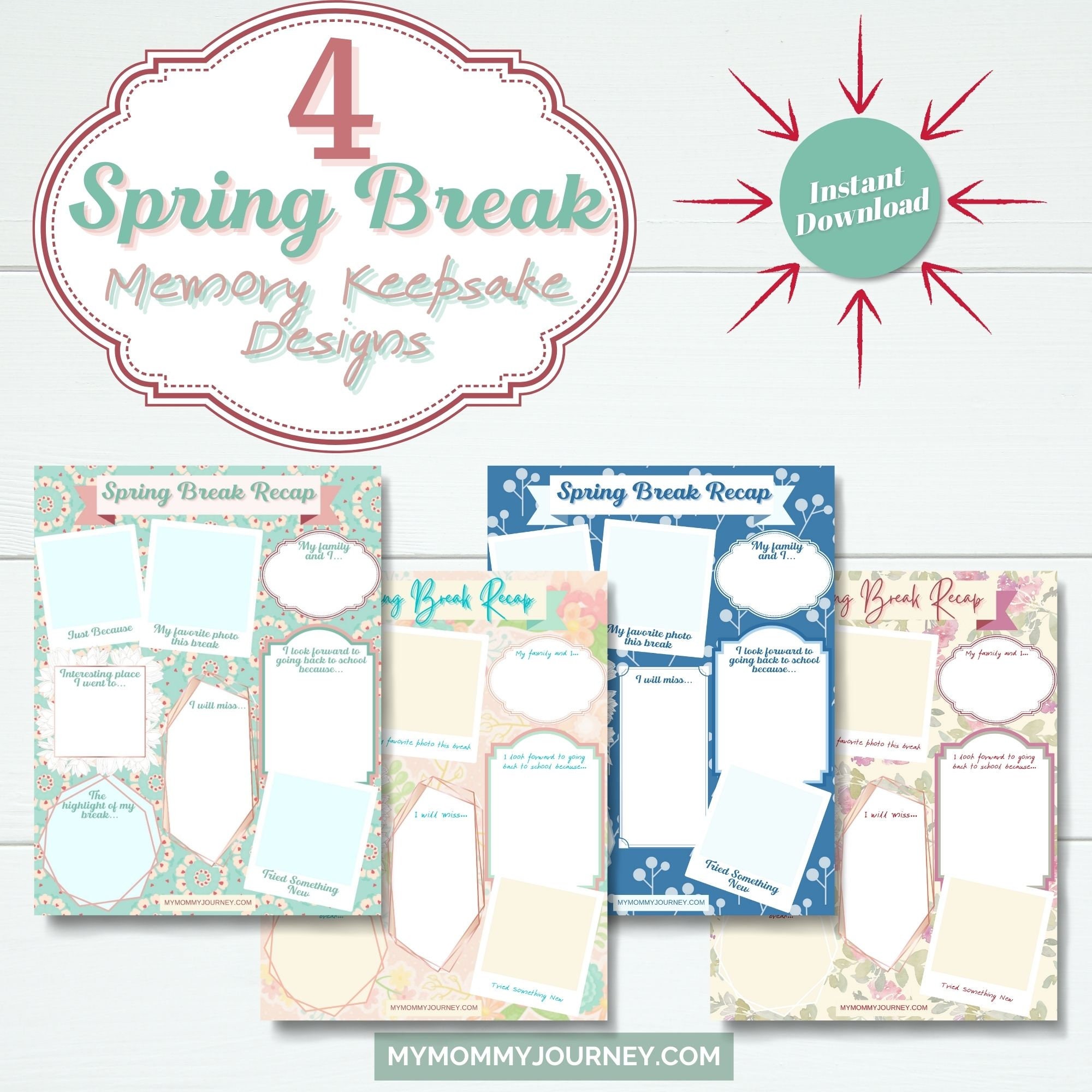 Spring Break Memory Keeper Spring Break Printable Journal for - Etsy UK