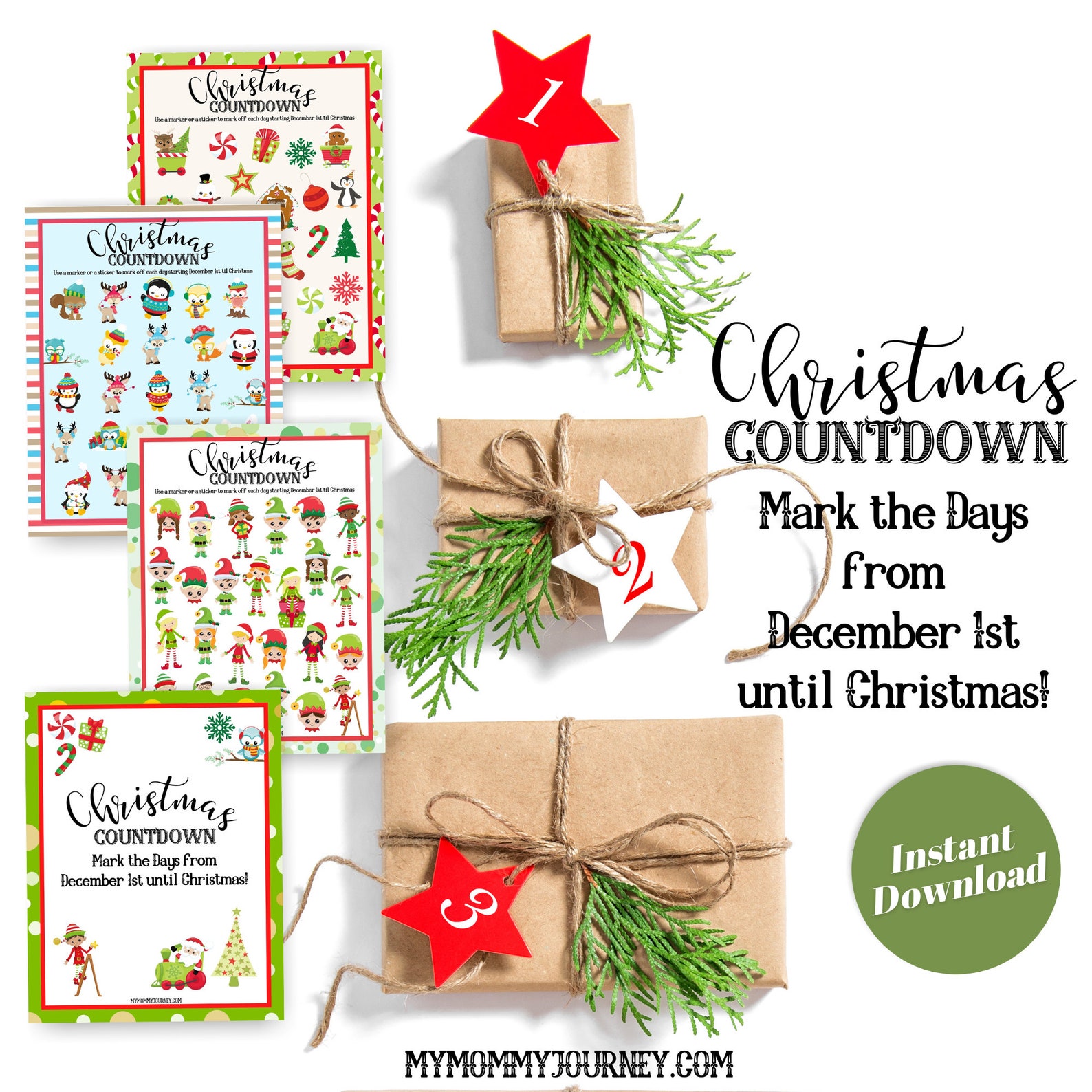 Christmas Countdown, Printable Christmas Countdown, Advent Calendar ...