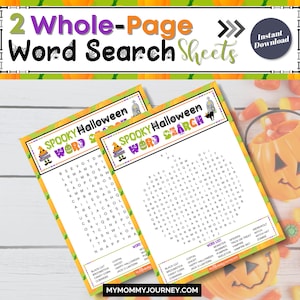 Spooky Halloween Word Search Printable Halloween Activity | Etsy