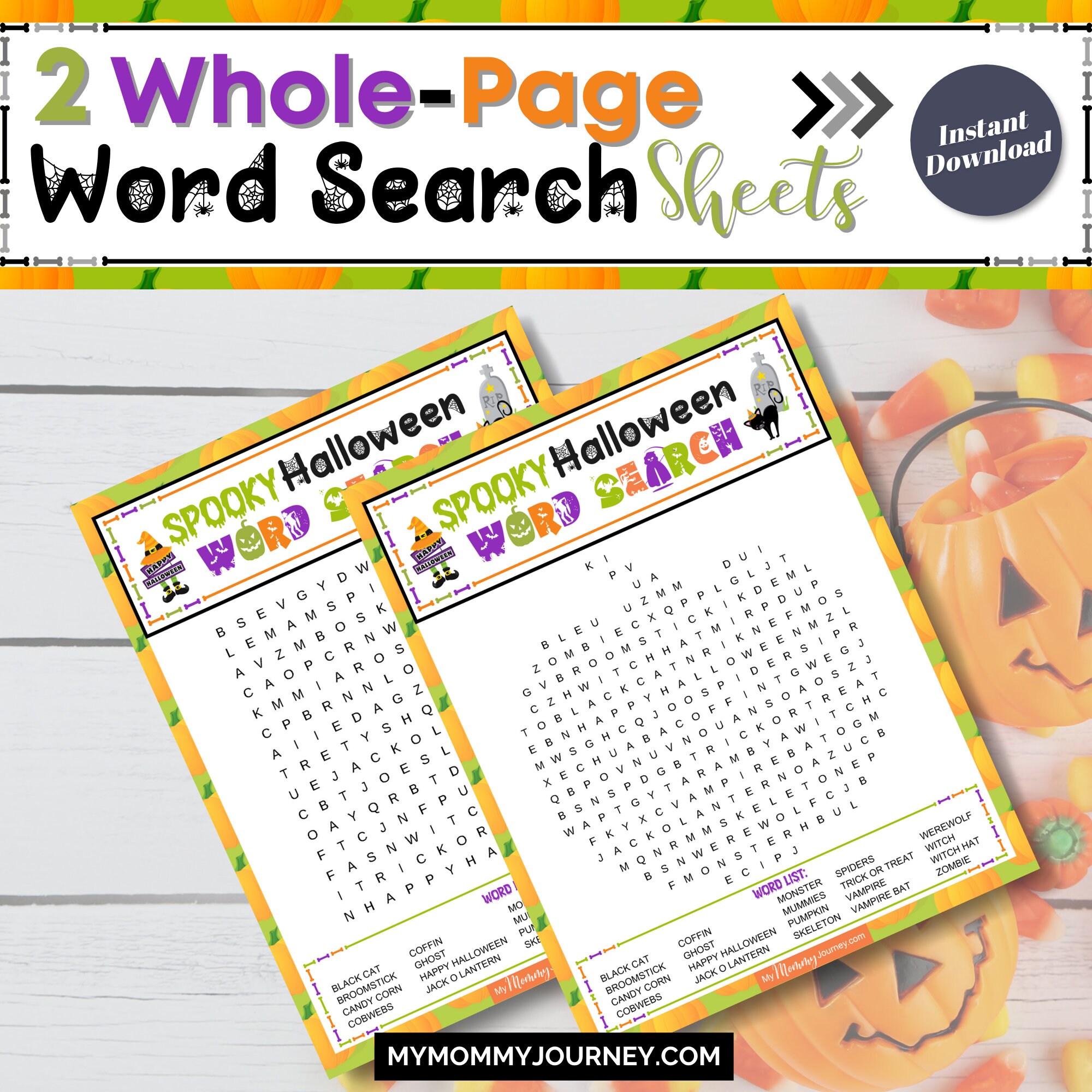 Spooky Halloween Word Search, Printable Halloween Activity, Halloween ...