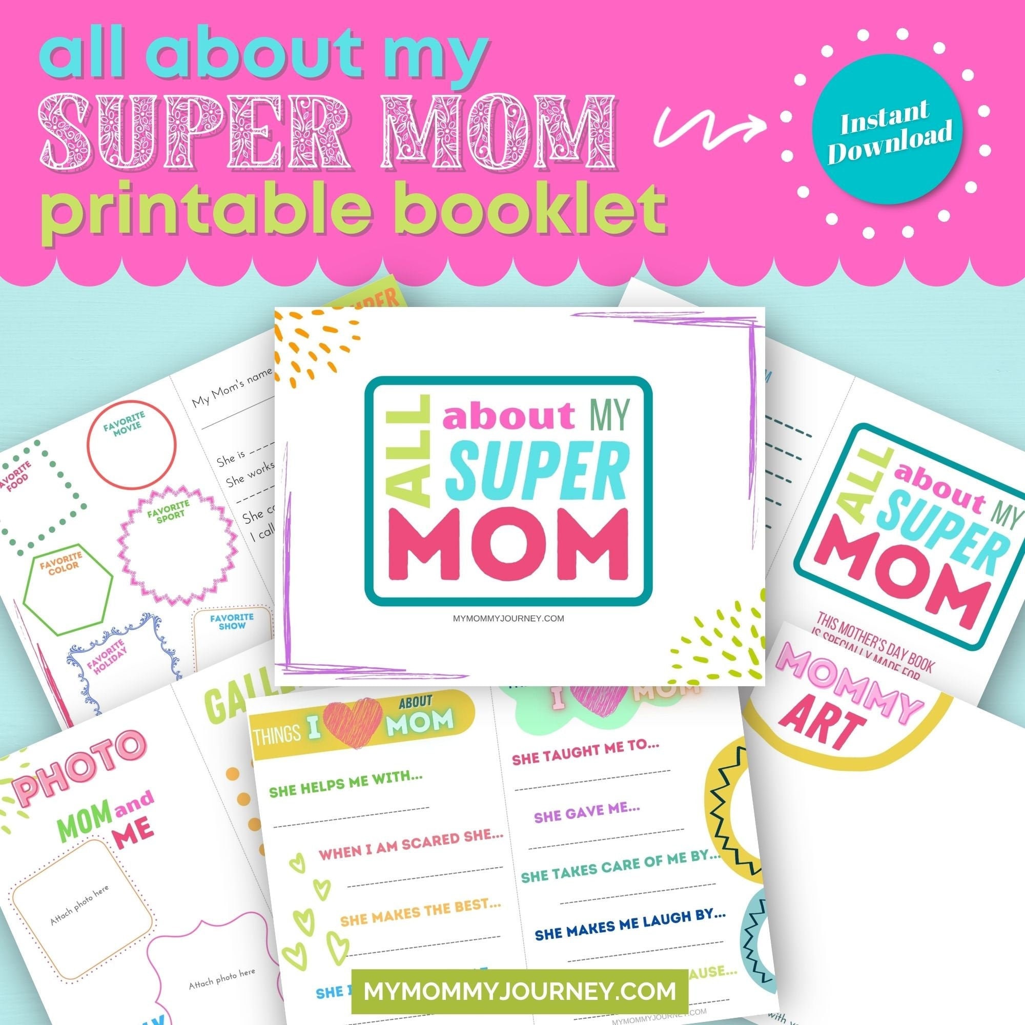 All About My Super Mom Booklet, All About Mom Printable Mother's Day ...