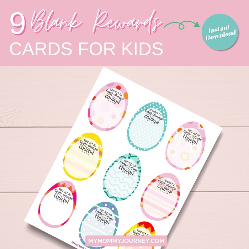 Printable Easter Egg Coupons for Kids, Kids Easter Basket Stuffer ...