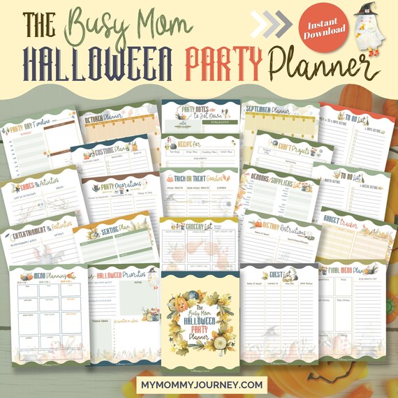 The Busy Mom Halloween Party Planner Halloween Planner | Etsy