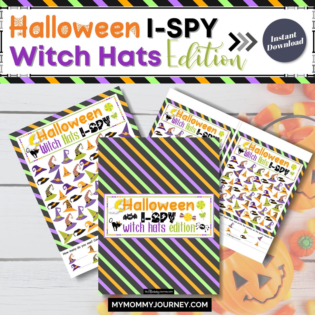 Halloween I Spy Witch Hats Edition, Printable I-spy Halloween Game ...