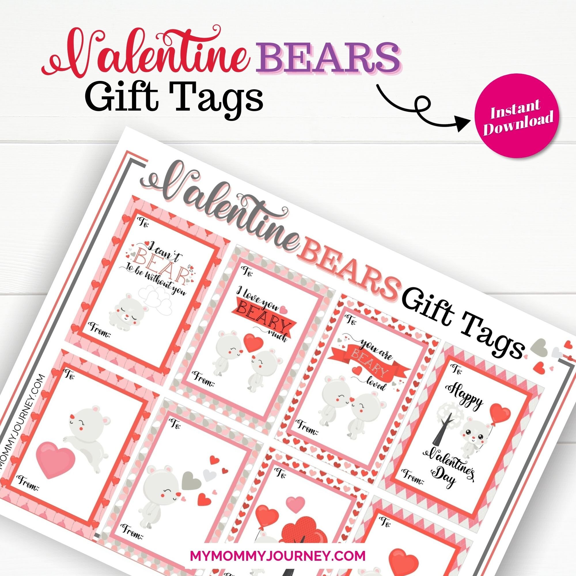 Valentine Gift Tags Printable With Animals Love Greetings - Etsy