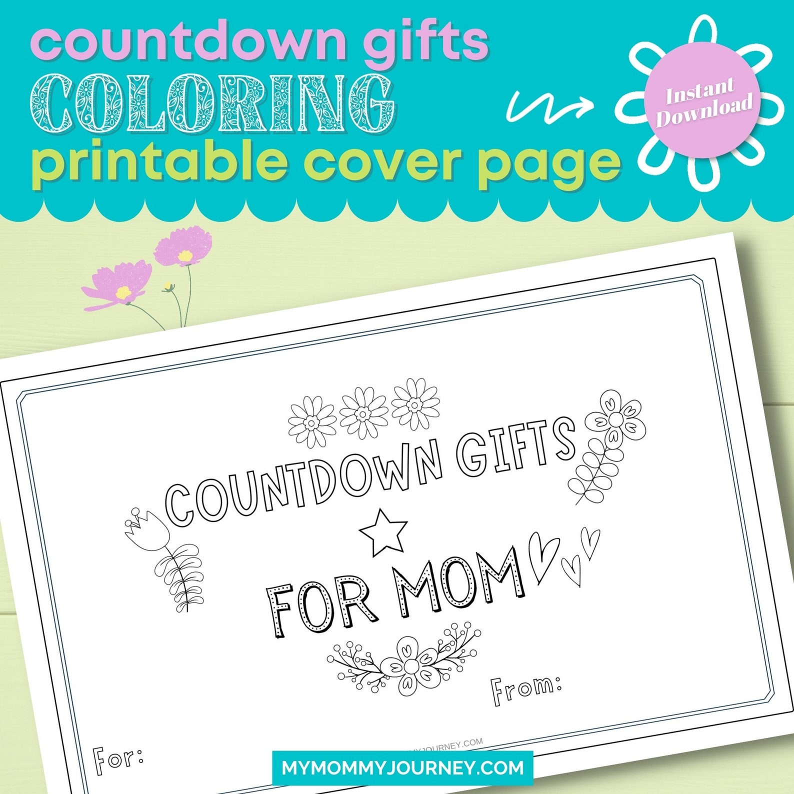 Countdown Gifts for Mom Coloring Sheets, Printable Coloring Coupon ...