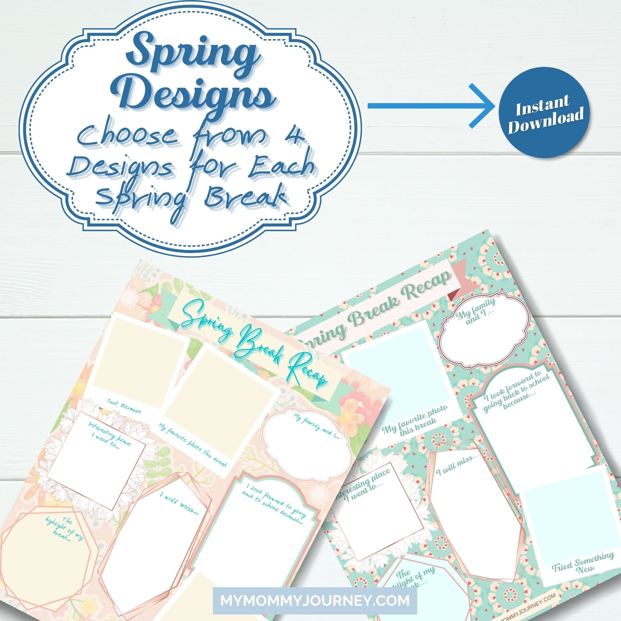Spring Break Memory Keeper, Spring Break Printable Journal for Kids ...