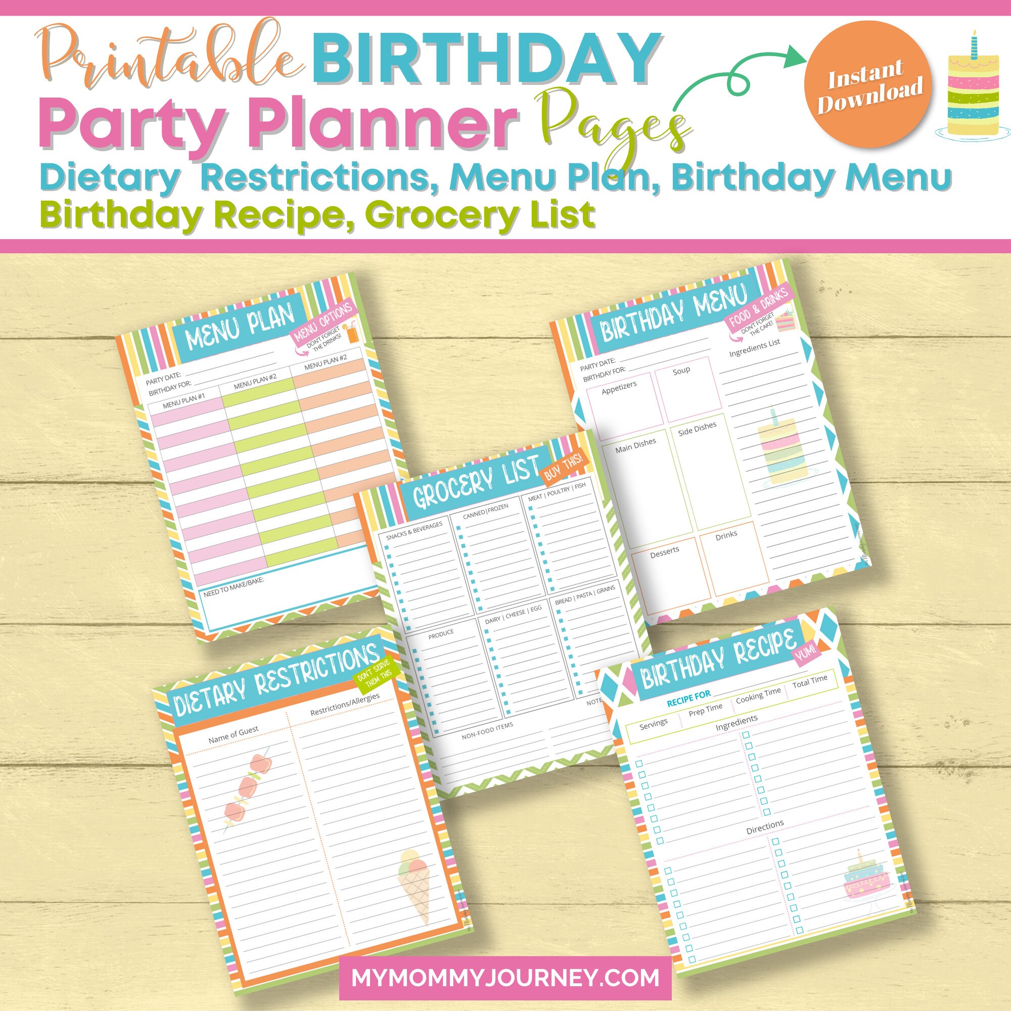Ultimate Birthday Party Planner Colorful, Kids Birthday Party Planner ...