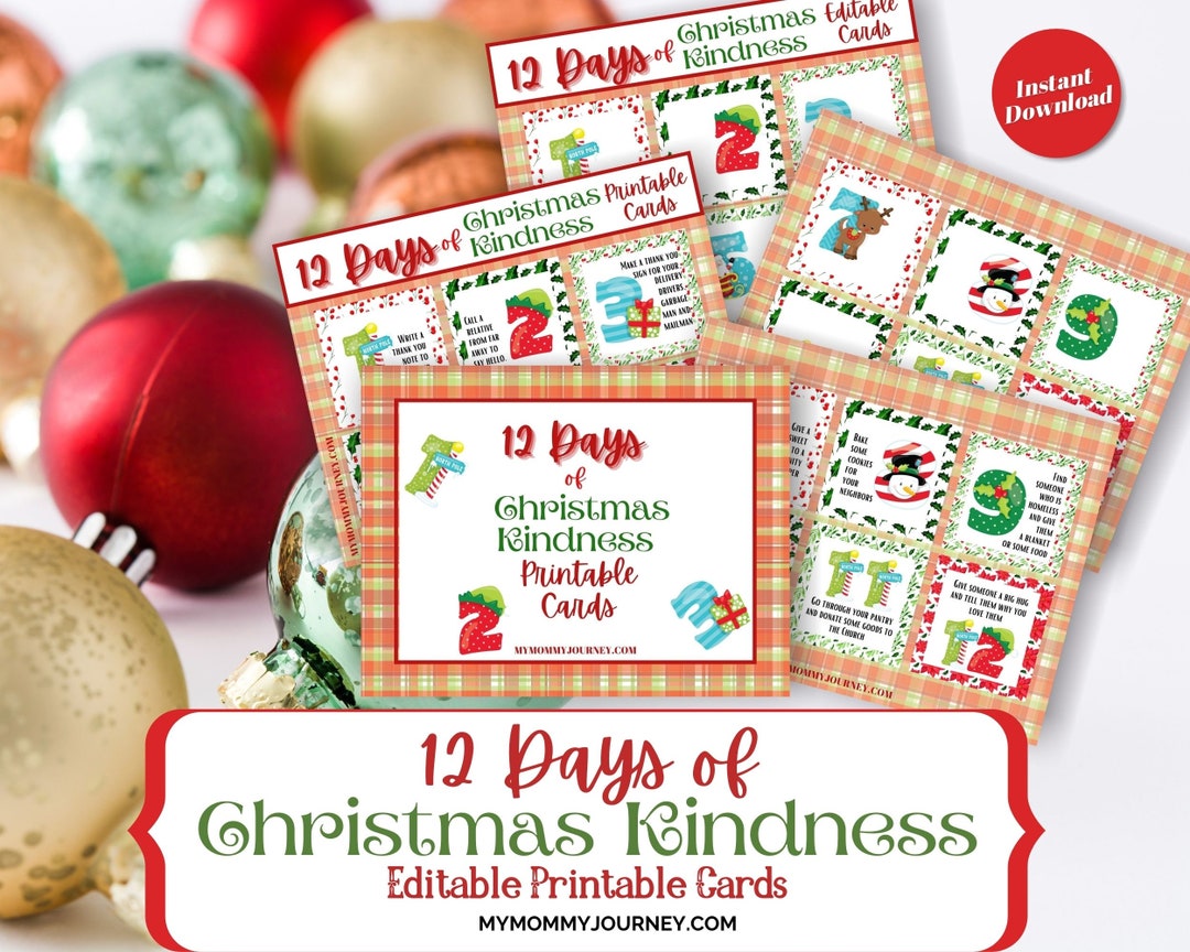 12 Days of Christmas Printable, Christmas Kindness, Christmas Kindness ...