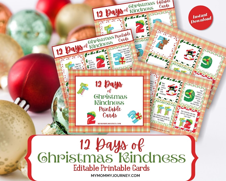 12 Days of Christmas Printable, Christmas Kindness, Christmas Kindness ...