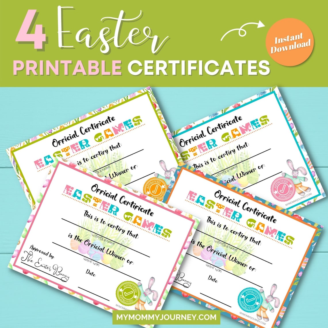 Easter Games Winners Certificate, Easter Award, Easter Reward for Kids ...