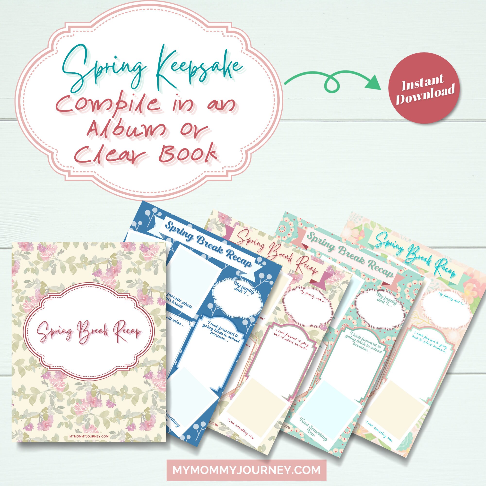 Spring Break Memory Keeper Bundle, Spring Break, Printable Journal for ...